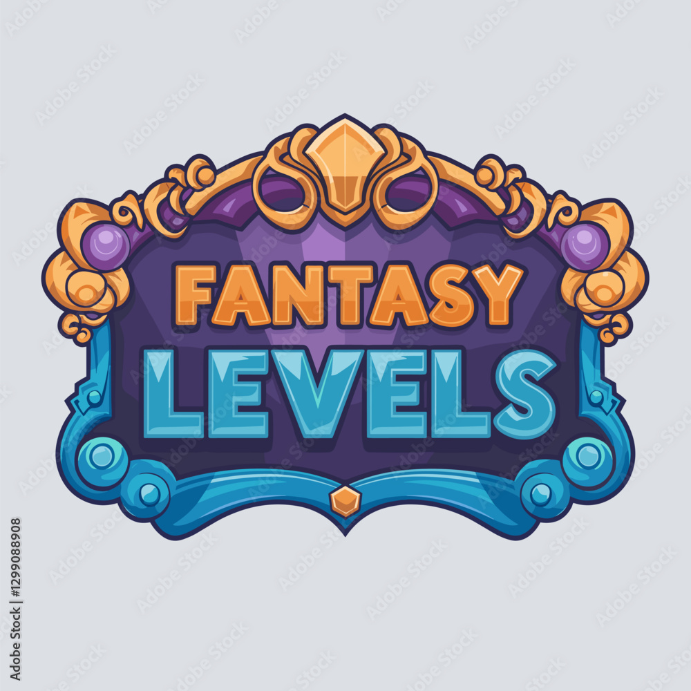 Decorative game ui divider and text border for different levels ...