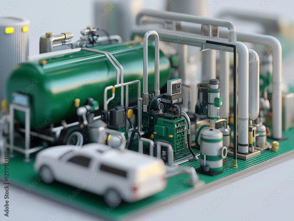 Anaerobic digestion biogas systems. A vehicle refueling with biogas in ...