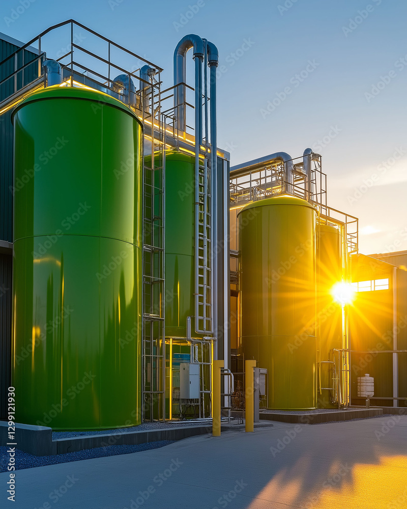Anaerobic digestion biogas systems. Green biogas-powered industrial ...