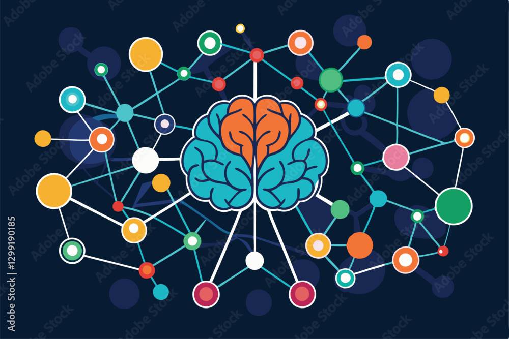 This diagram illustrates neural connections in the brain, depicting ...