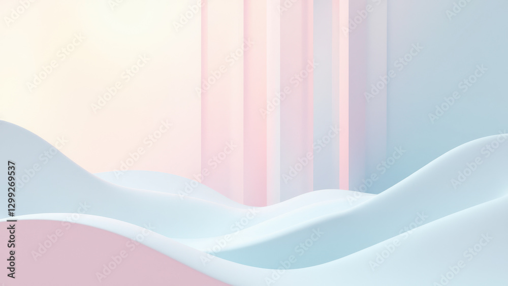 Digital abstract art with cloud-like forms and vibrant colors ...