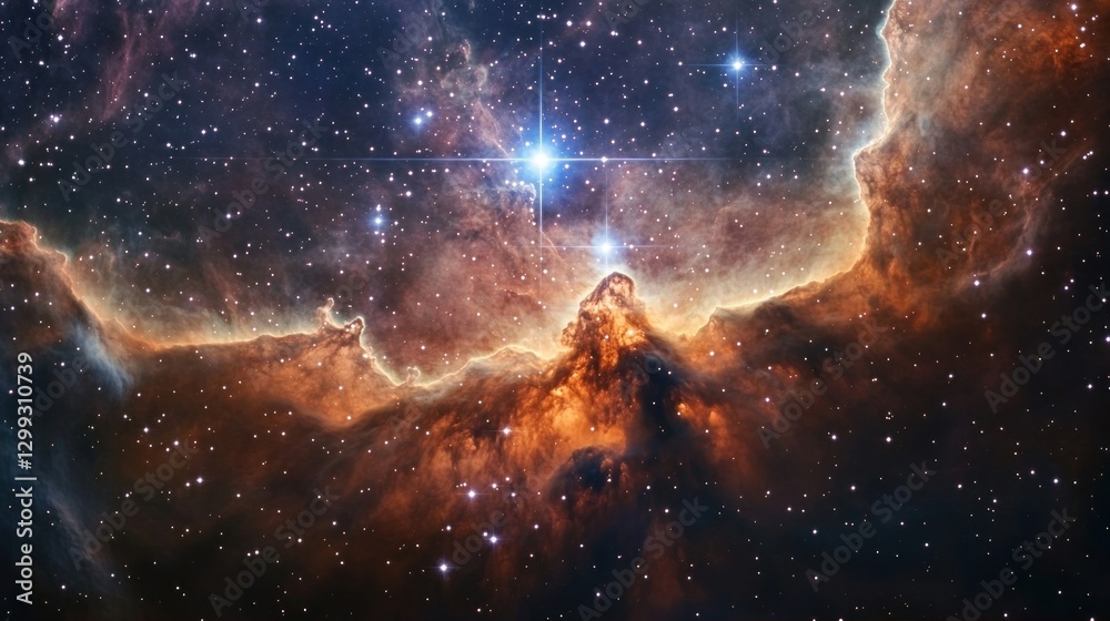 protostar forming in a nebula, portraying the magnificent interstellar ...