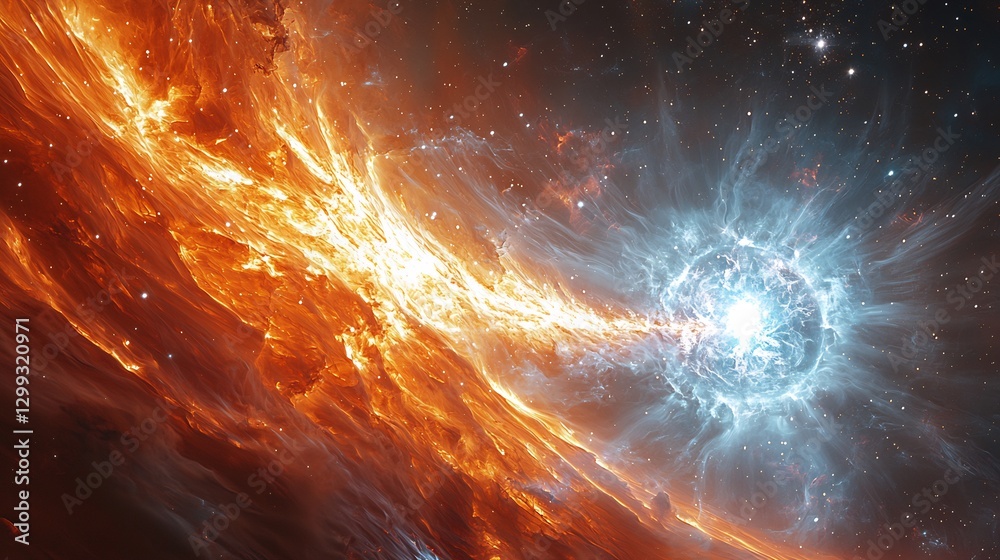 Binary star system where a compact object accretes matter from a ...