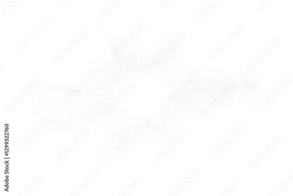 White sparkle light effect isolated on transparent background. Glowing ...