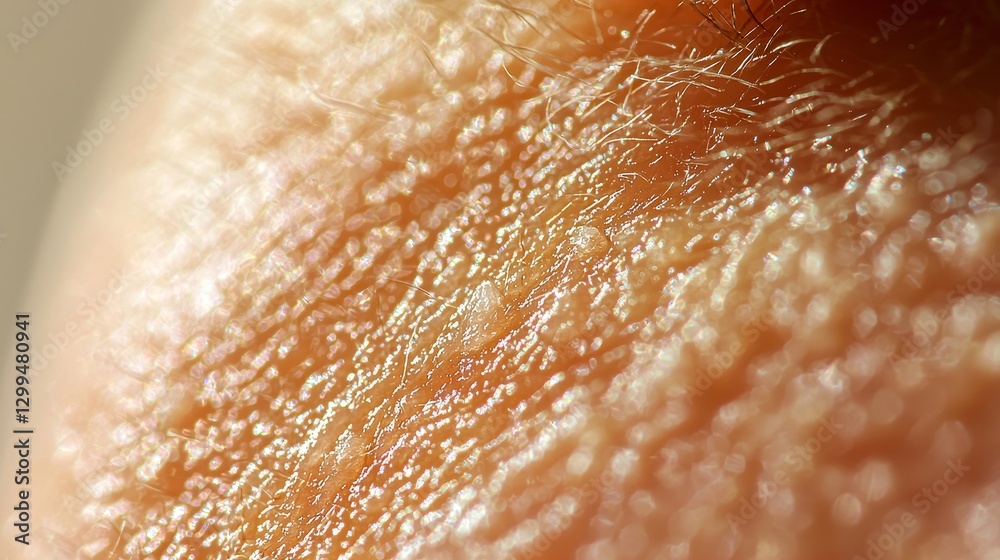 High-detail photograph of inflamed skin rash caused by mosquito bites ...