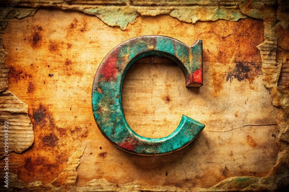 Distressed Typography Letter C, Vintage Found Letter, Grunge Alphabet ...