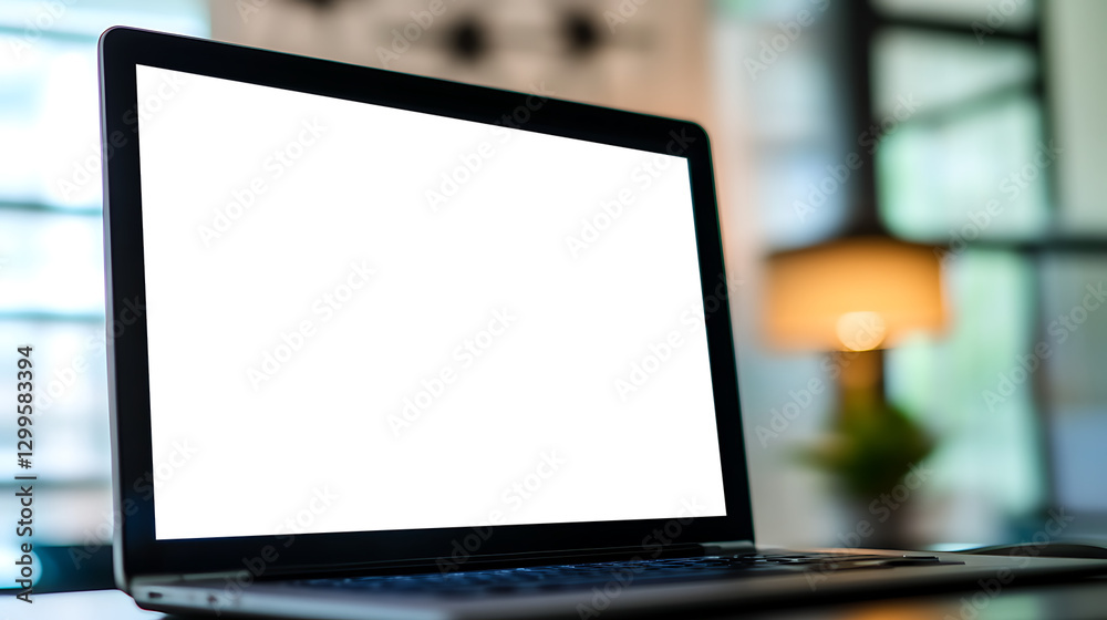 Laptop Mockup with Transparent PNG Screen on Office Table for Easy ...