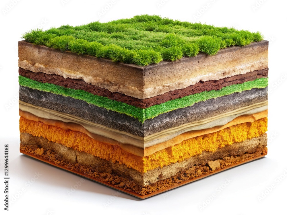 Geological Cross-Section, Soil Layers, Earth History, Textures Stock Illustration | Adobe Stock