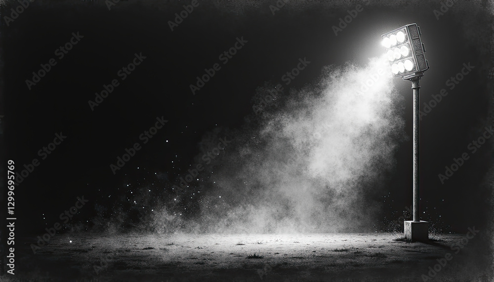 Stadium Light Beam Through Fog for Atmospheric Sports Photography and ...