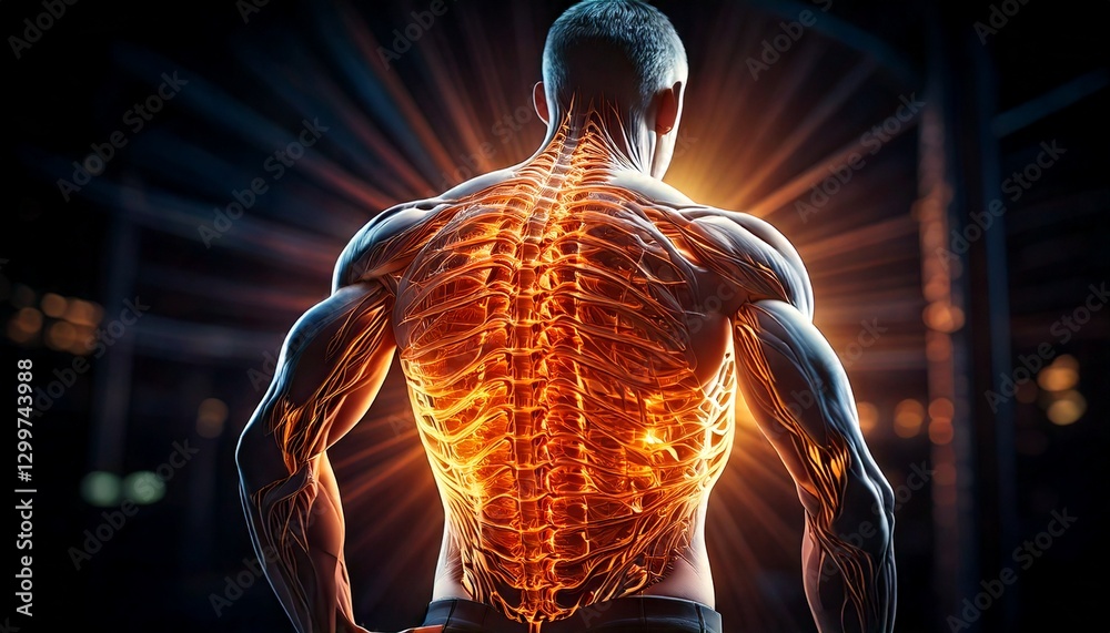 human spine anatomy; human body anatomy in front view Stock ...