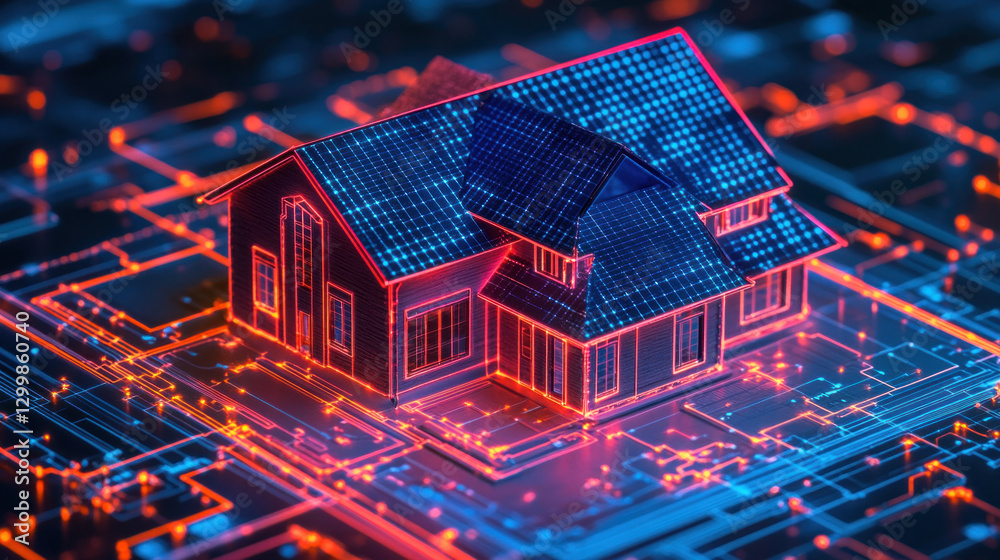 Startup engineers designing AI-powered smart homes, testing autonomous ...