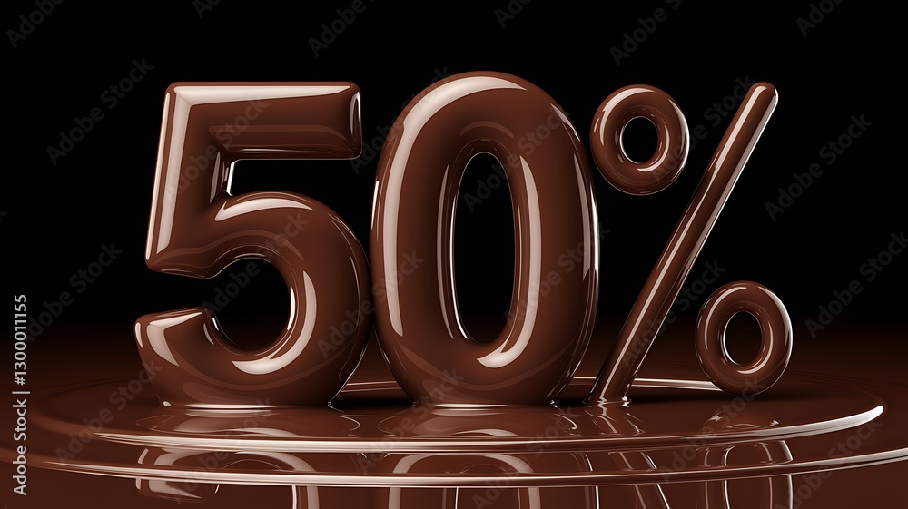 Chocolate 50% Off: A luscious, tempting 50% discount rendered in rich ...
