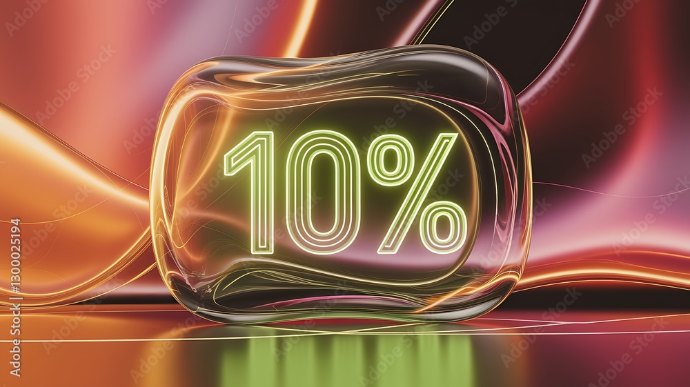 Financial Promise: A mesmerizing neon sign prominently displays "10% ...