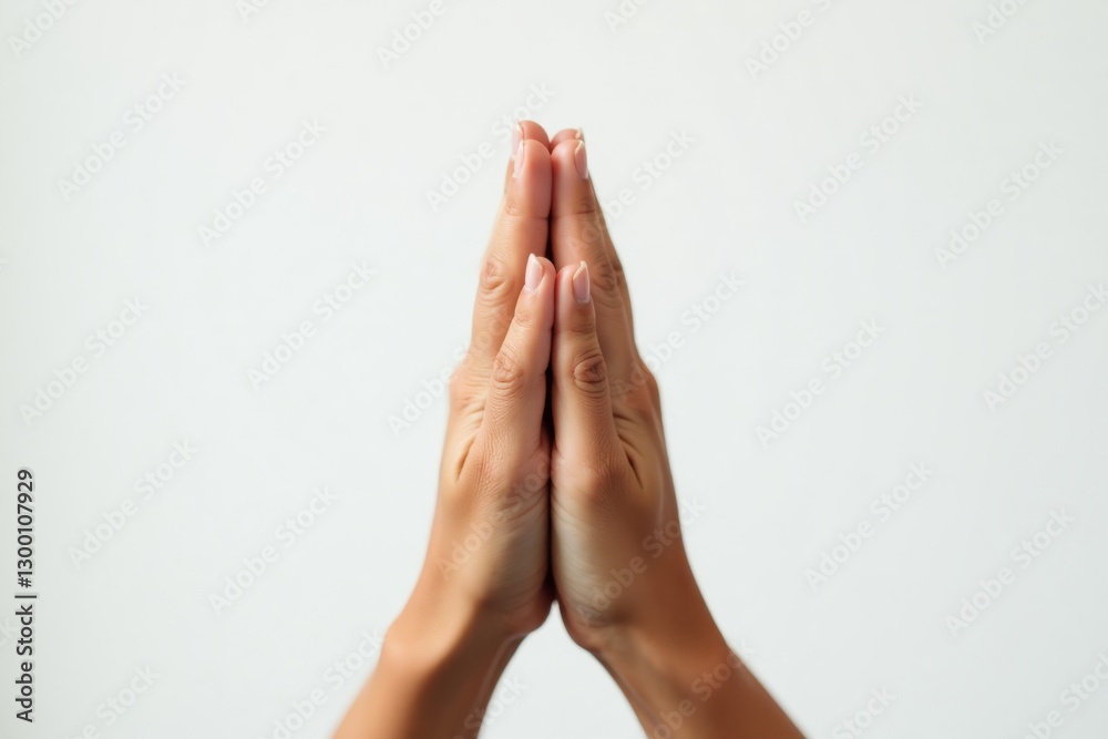 Praying hands on a white background. Symbol of prayer, spirituality ...