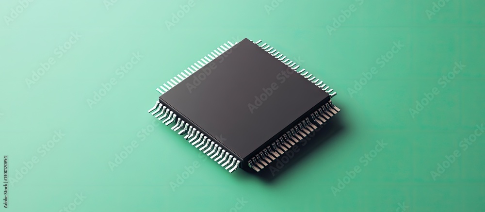 Stock-Foto „STM32 Microcontroller in black situated at the center of a ...