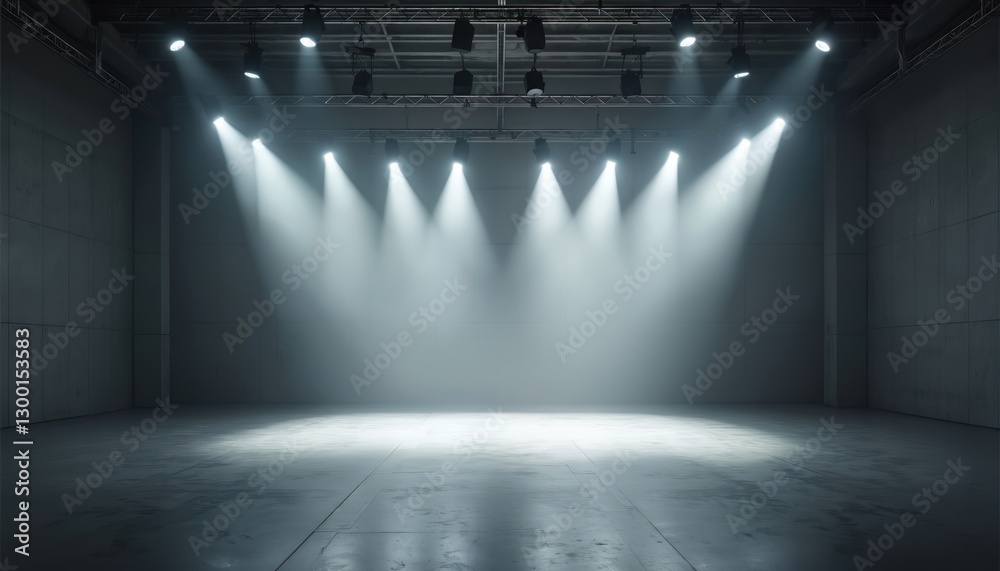 Dramatic lighting setup in spacious empty venue, perfect for events ...