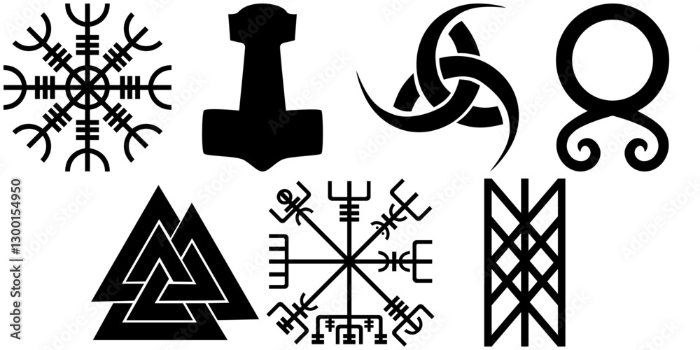 Viking Symbols SVG Icons Stock Vector | Adobe Stock