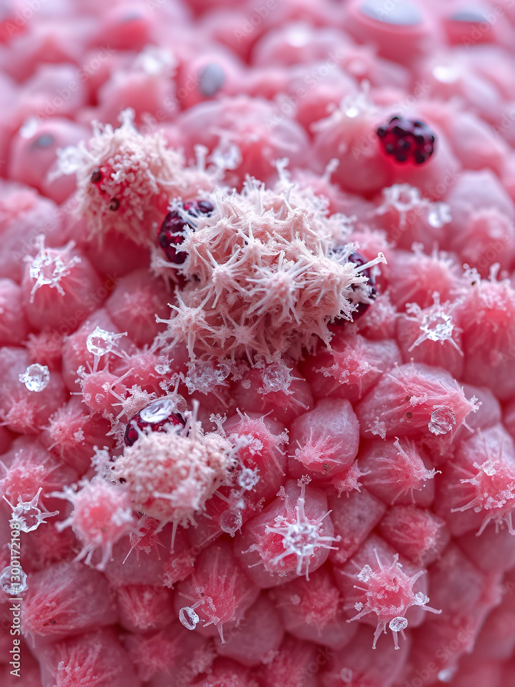 Microscopic image of the scalp showing the dandruff-causing fungus ...