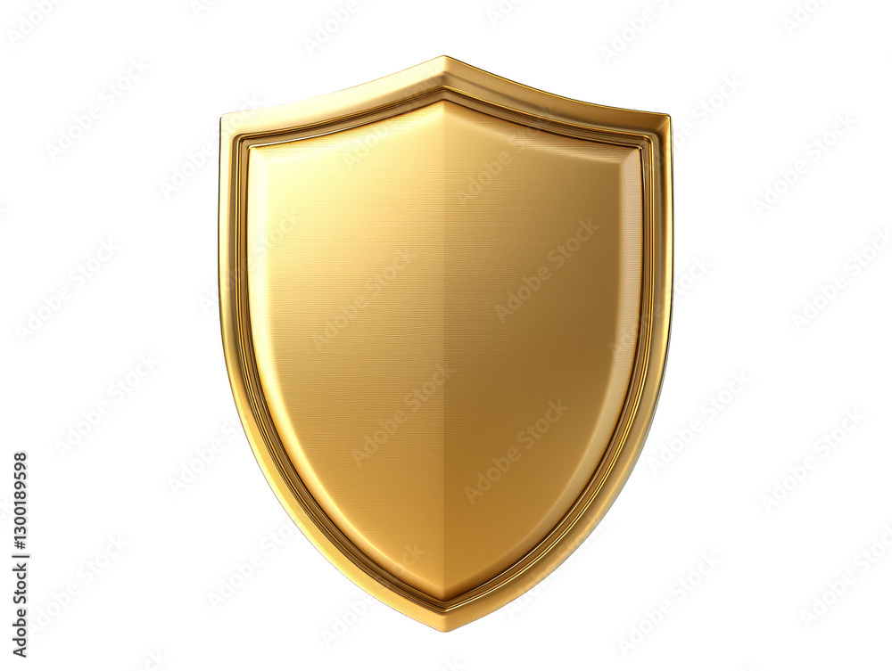 Golden shield on vibrant blue, a symbol of protection, security, and ...