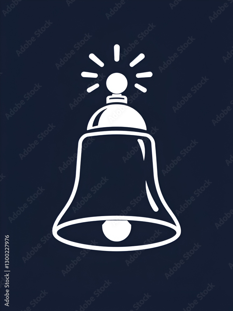 Notification bell icon for incoming inbox message. Vector ringing bell ...