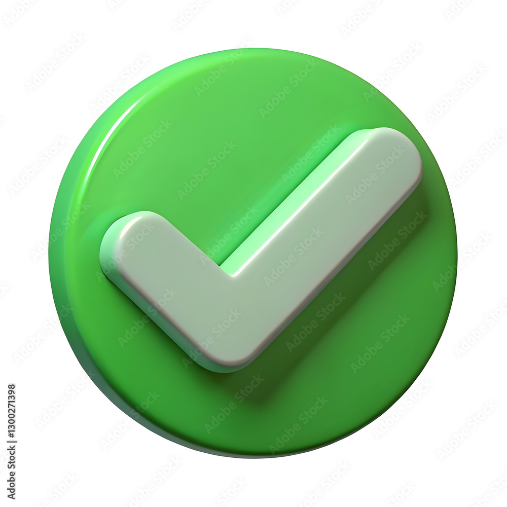 3d green check mark isolated on transparent background Stock ...