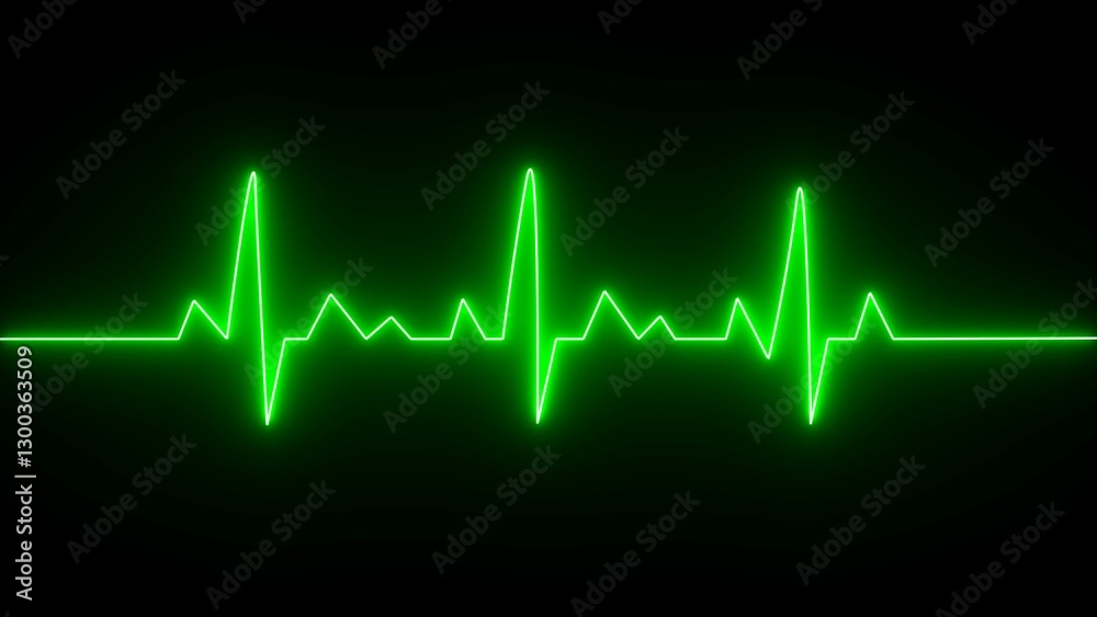 Emergency ECG monitoring illustration. Pulse, heart rhythm, heartbeat ...