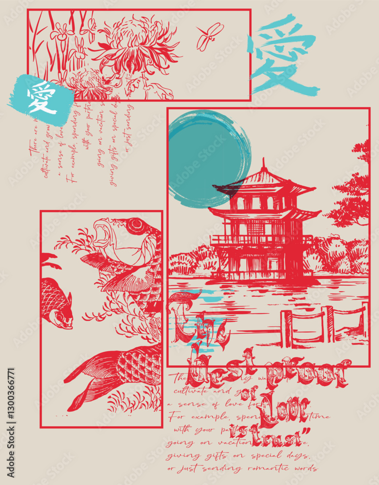 japanese theme, japan, culture art, t shirt, tee, men, women, girls ...