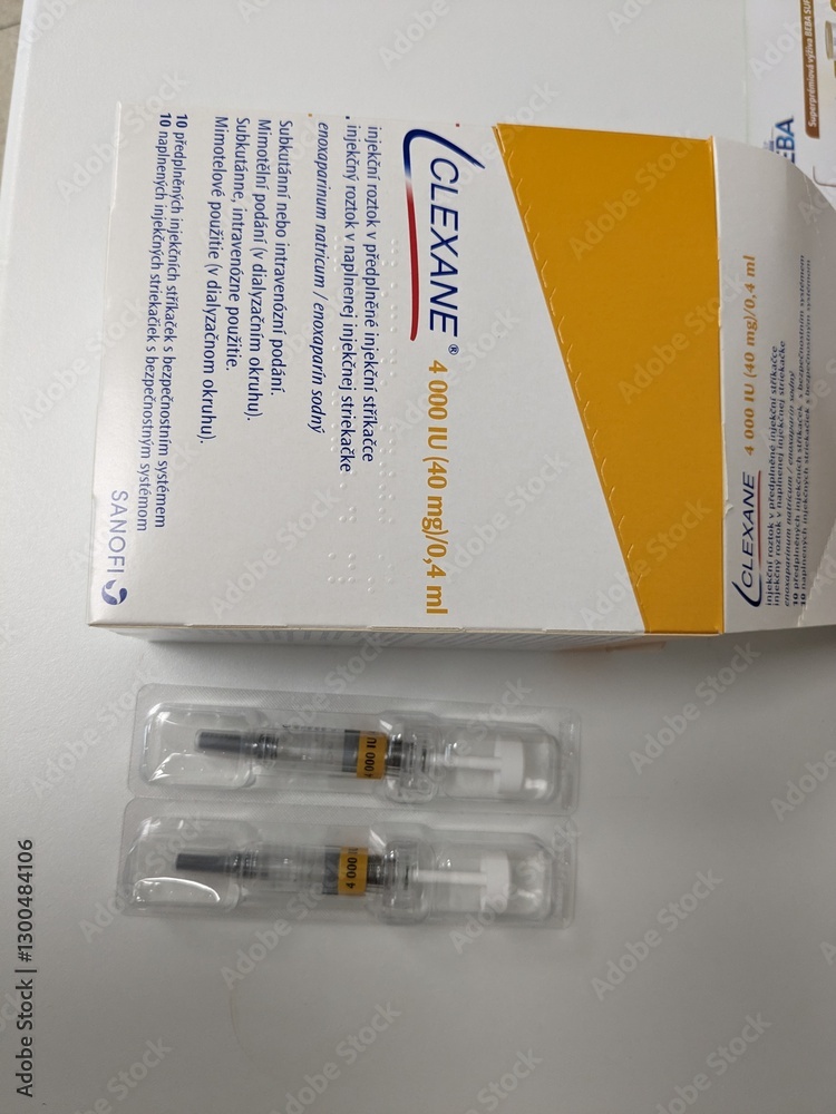 Prague, Czech Republic - July 10 2024: CLEXANE box of medication with ...