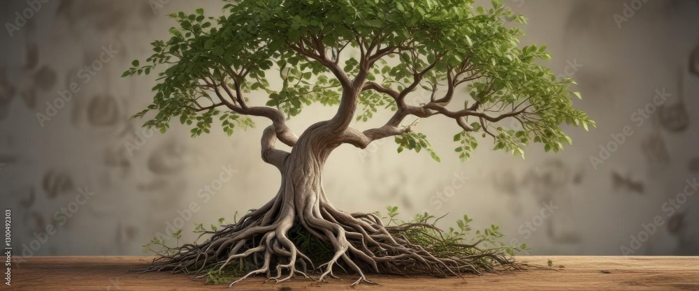 Family tree branch illustration with roots and leaves, family tree ...