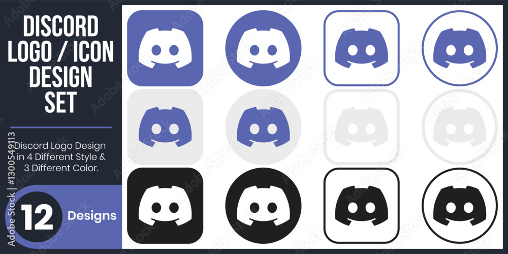 เวกเตอร์ Stock Discord Logo Icon Design Bundle. Discord Logo. Discord ...