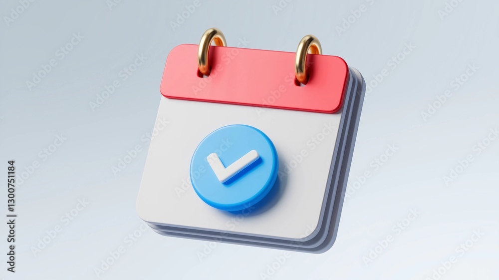 Calendar icon with check mark: schedule management, task completion ...