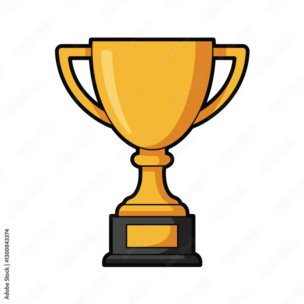 Gold trophy clip art. This image shows a gold trophy with a black base ...