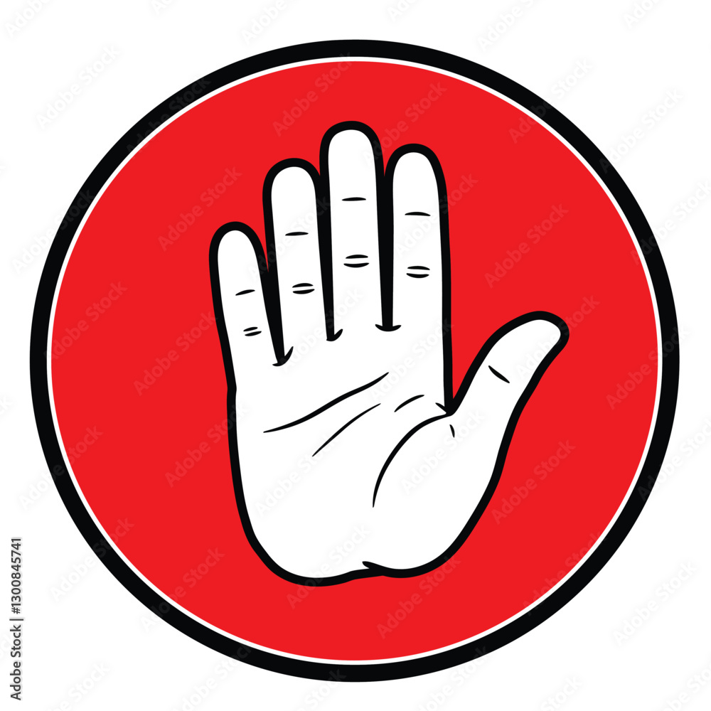 Clip art stop hand. This image shows a white hand in a stop gesture on ...