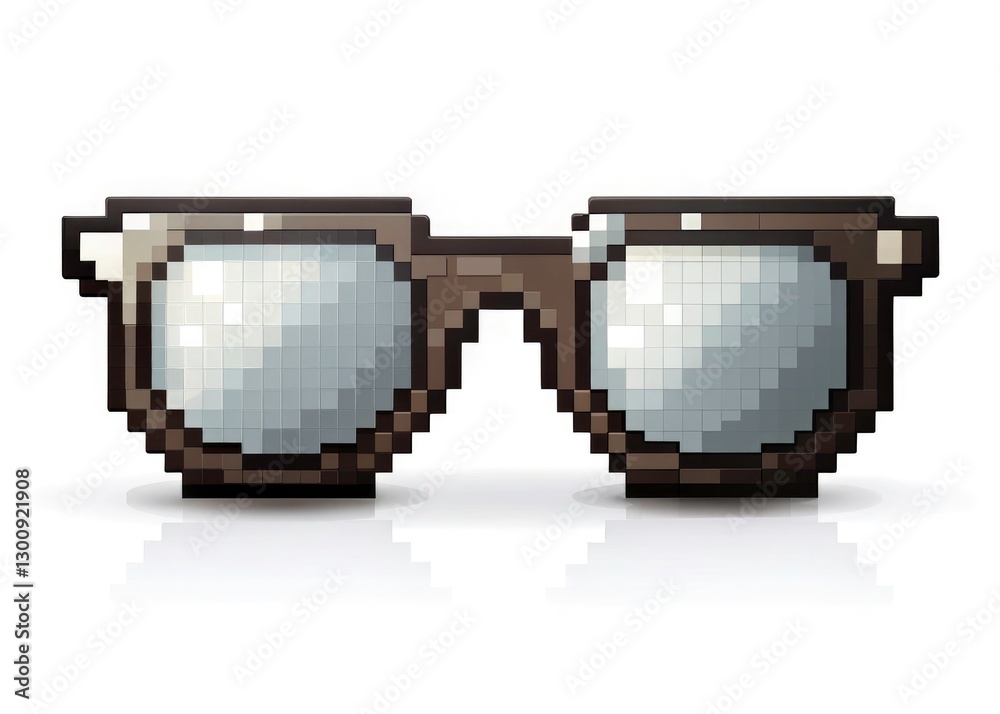 Low Light Pixel Art Glasses, 8-bit Retro Glasses, Pixelated Spectacles ...