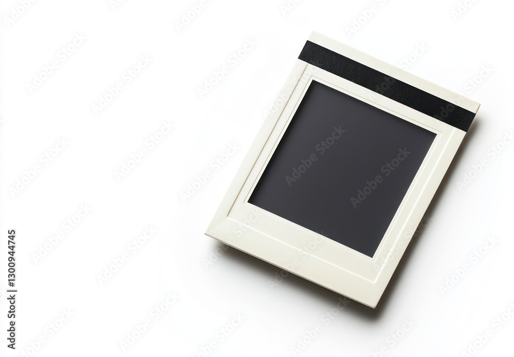 High-resolution Polaroid photo frame on white background, top view ...