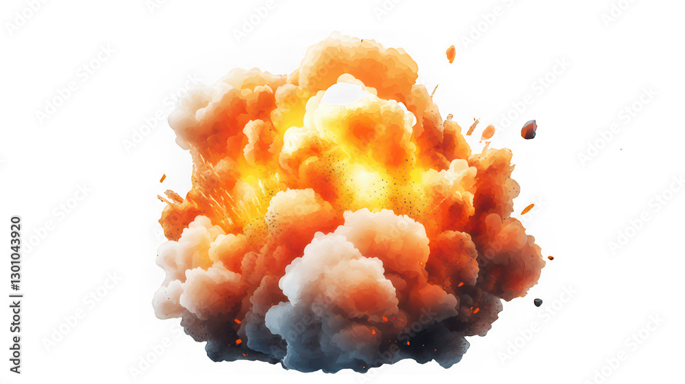 Foto de Stock Powerful explosion with mushroom cloud, nuclear blast ...