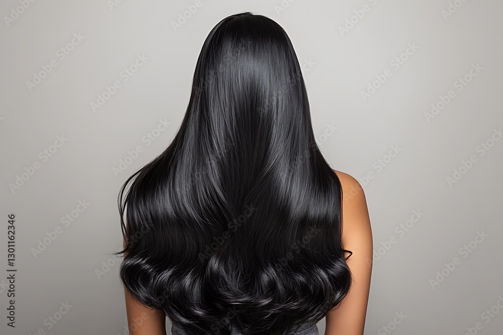 Ultra-realistic back view portrait of an Asian woman with incredibly ...