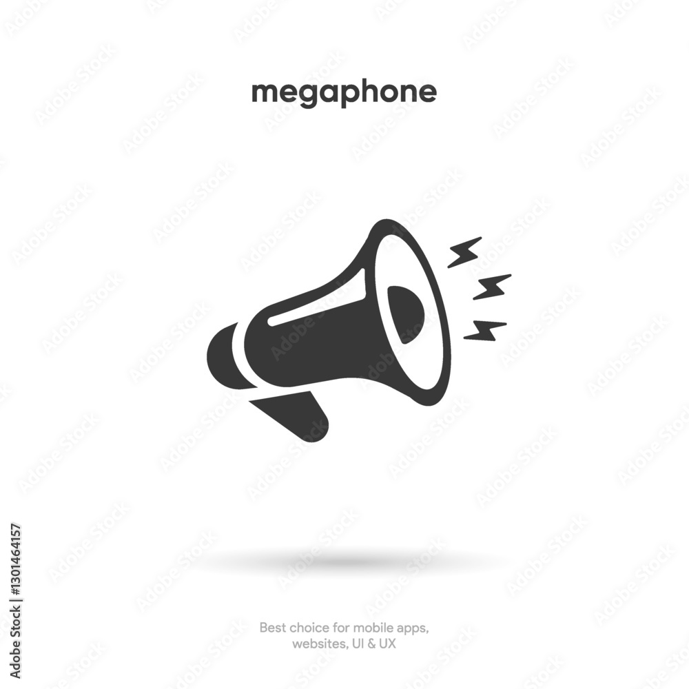 Speaker and sound icon. Computer voice icon. Megaphone and music icon ...
