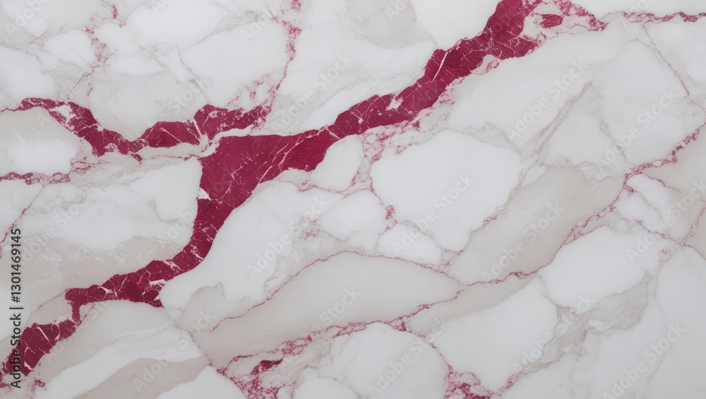 Viola Calacatta marble texture background with white and deep red veins in an elegant design ...