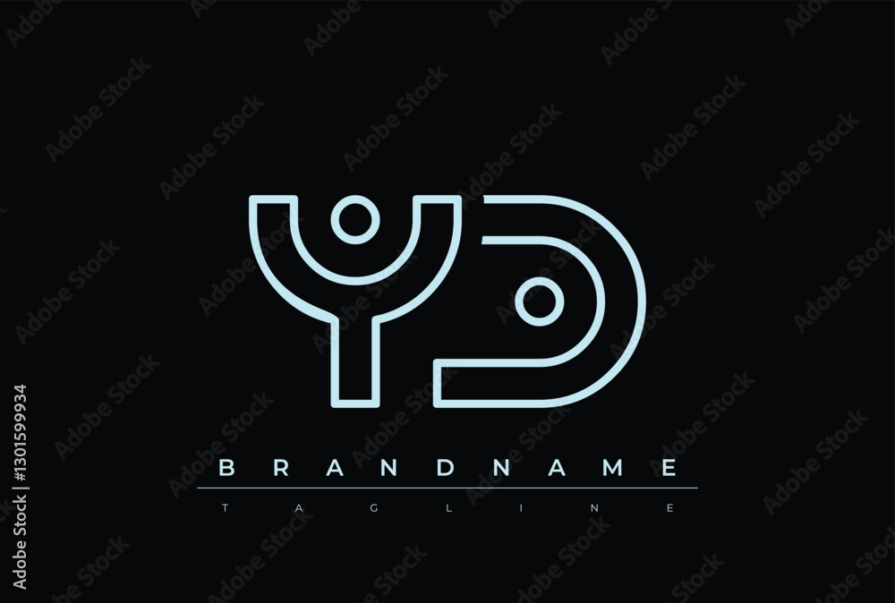 YD Technology Letter Logo Template. This tech letter logo is a graphic ...