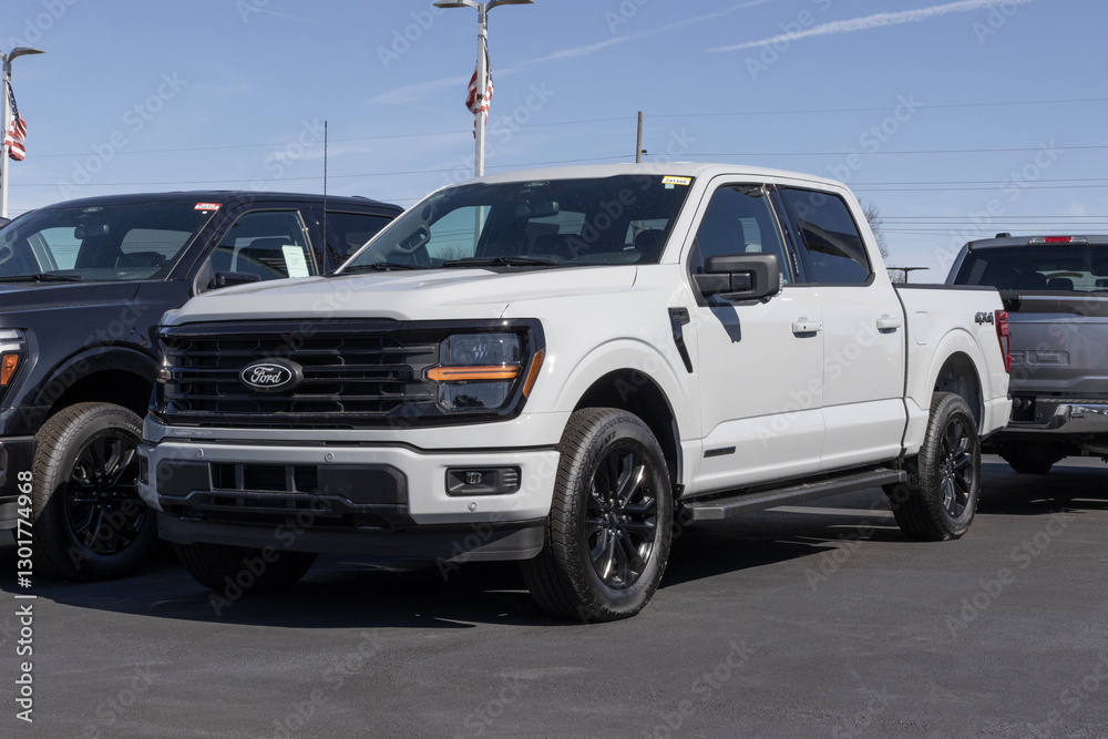 Ford F-150 4X4 Supercrew hybrid pickup display. Ford offers the F150 ...