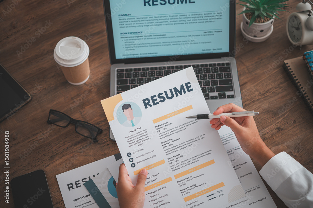 People are reviewing job applications before filling out their resume ...