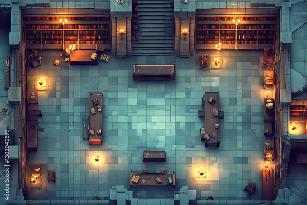 Isometric Pixel Art Battle Map: Library Stock Photo | Adobe Stock