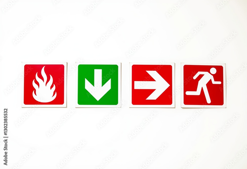 Fiery "EXIT" Safety Signs: A Bold Visual Featuring Fire-Themed "EXIT ...