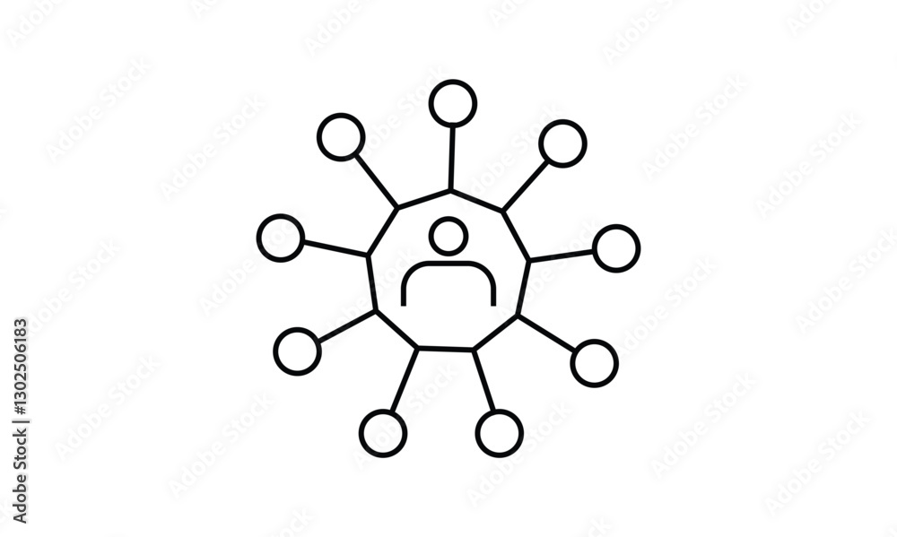 Stakeholder editable outline icon isolated on transparent background ...