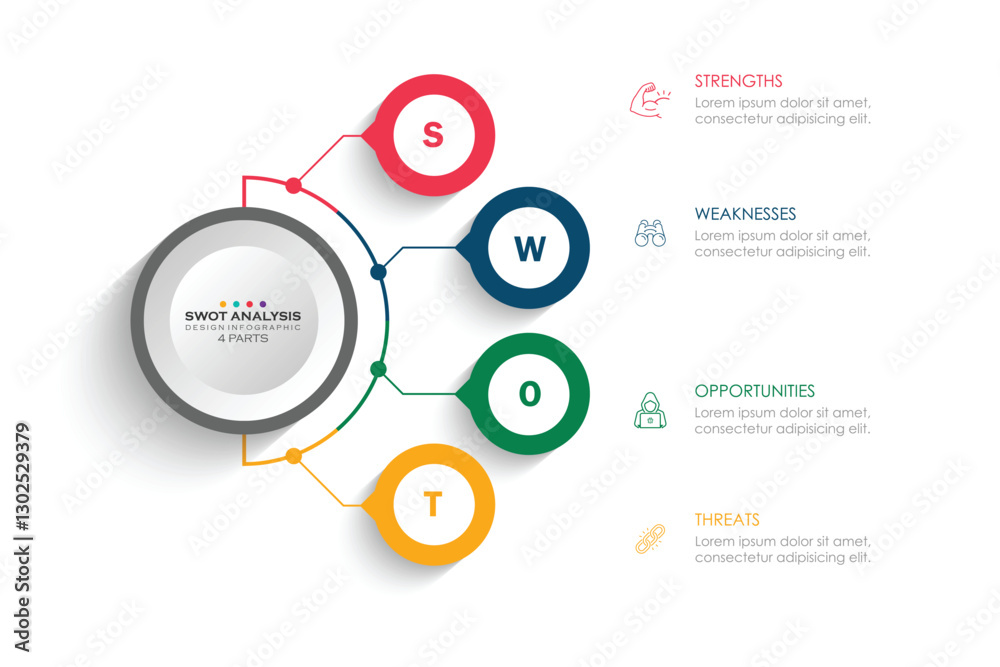 SWOT analysis infographic. Vector illustration for strategic business ...