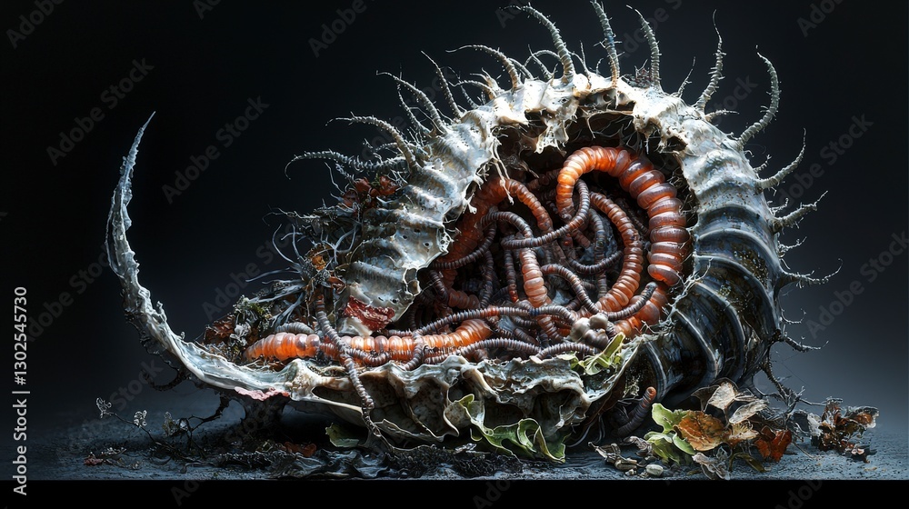 Exploring parasitic worms in nature a detailed illustration of their ...