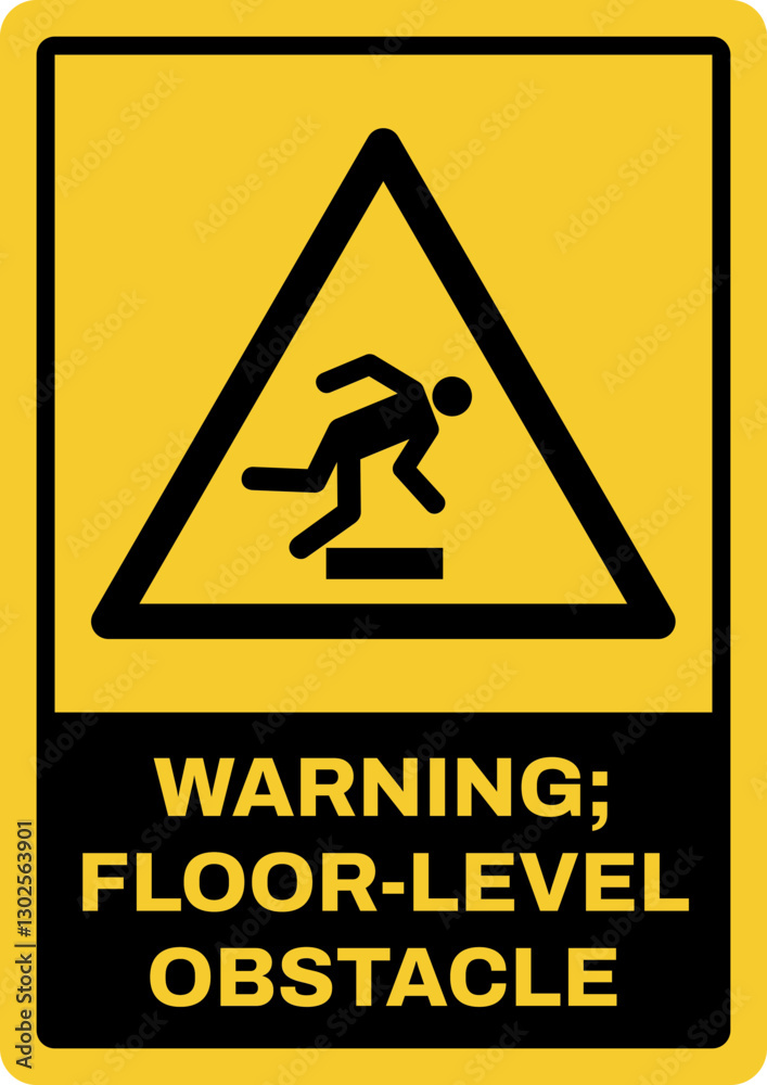 warning safety signs v2 uppercase text_warning ; floor-level obstacle ...