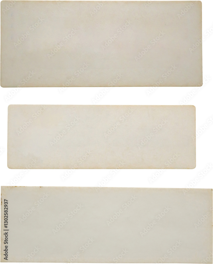 Old paper sticker label set isolated on white background Stock Photo ...