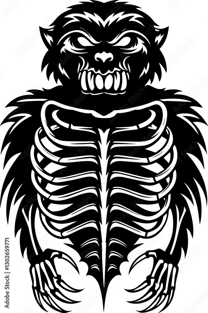 SVG vector features eldritch horror creatures. Illustrated Black and ...